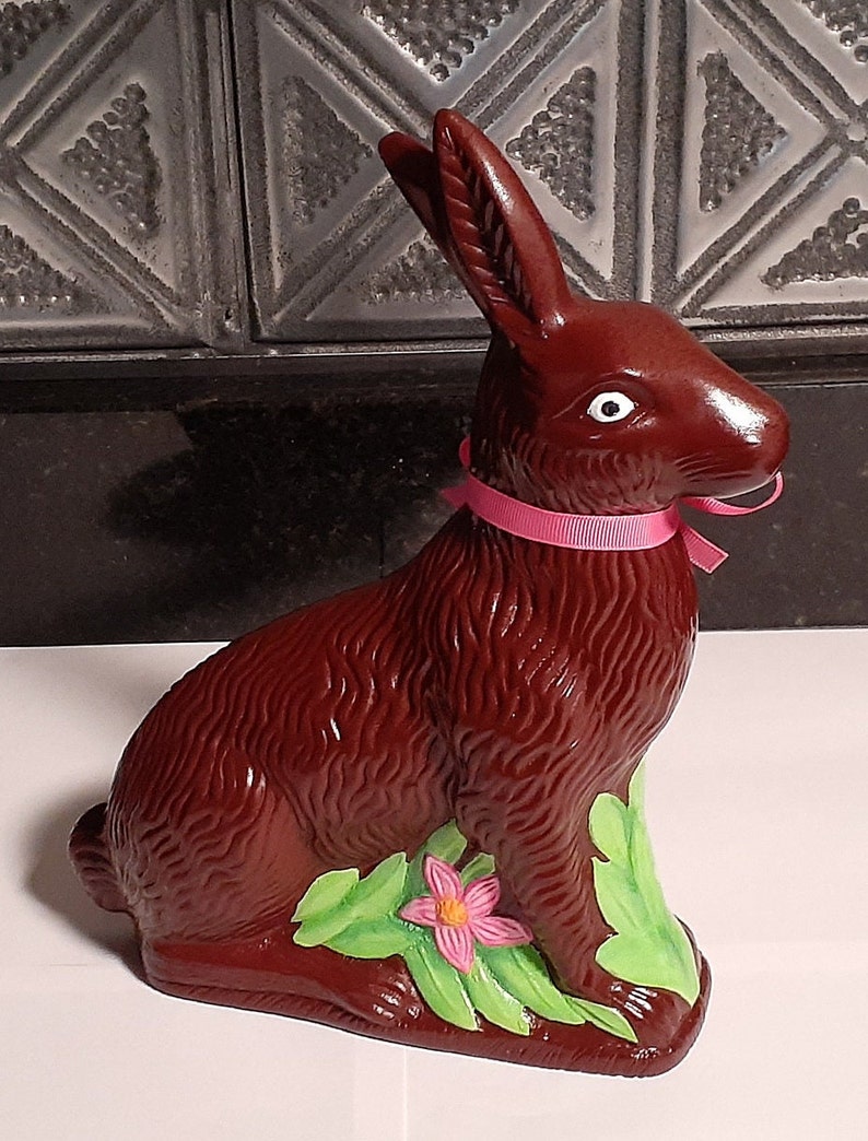 Ceramic Chocolate Rabbit Hand Painted and Glaze Coated Easter - Etsy