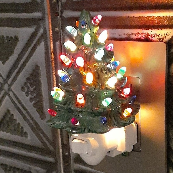 Ceramic Christmas Tree Plug In - Etsy
