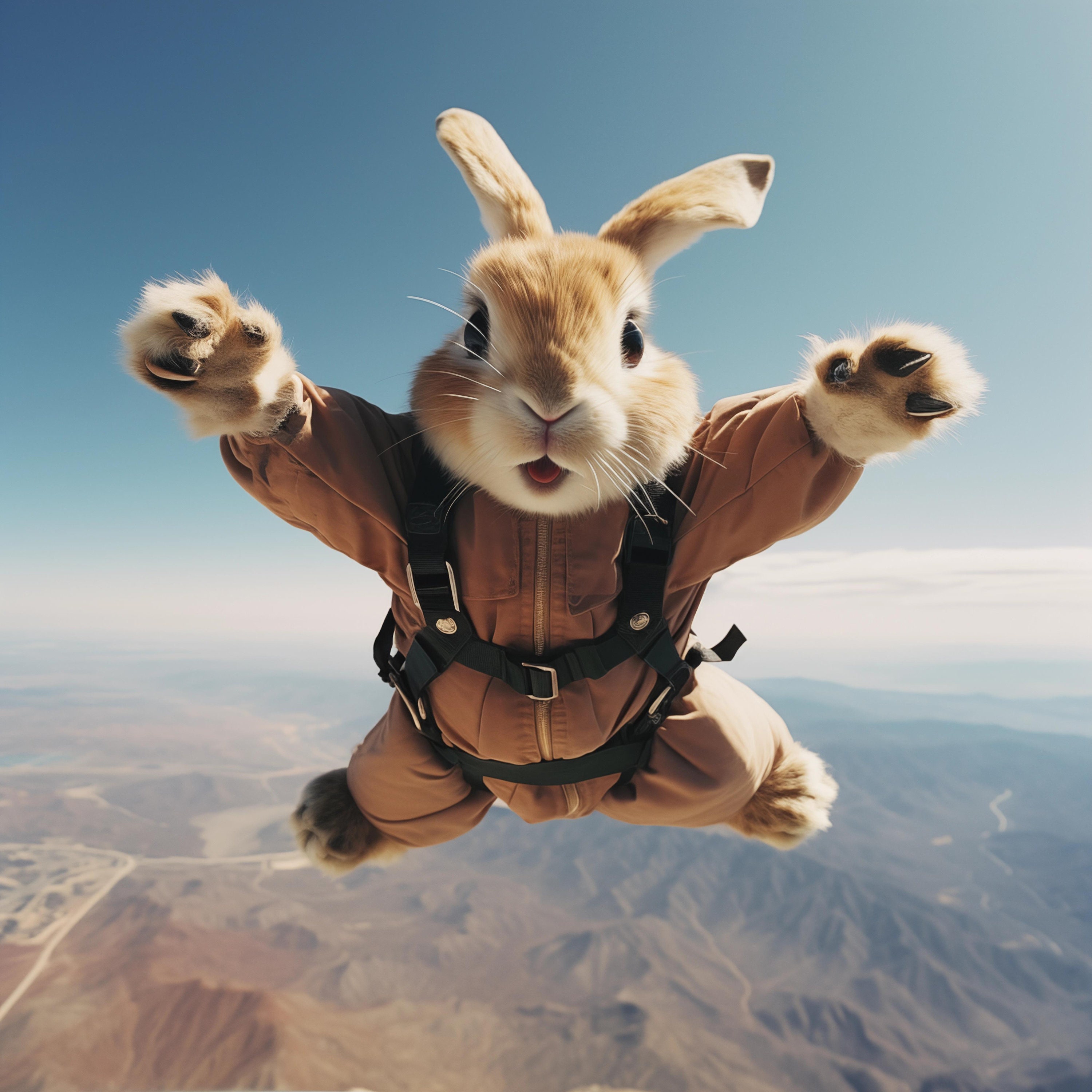 Skydiving Bunny, Png Image, 4000 X 4000 Px, Skydiving Png, Animal Image ...