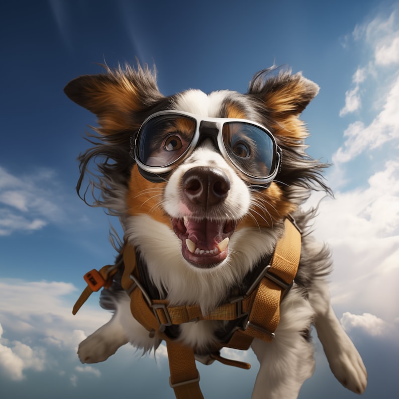 Skydiving Dog Png, 4000 X 4000 Px, Funny Animal Images, Funny Dog Png ...