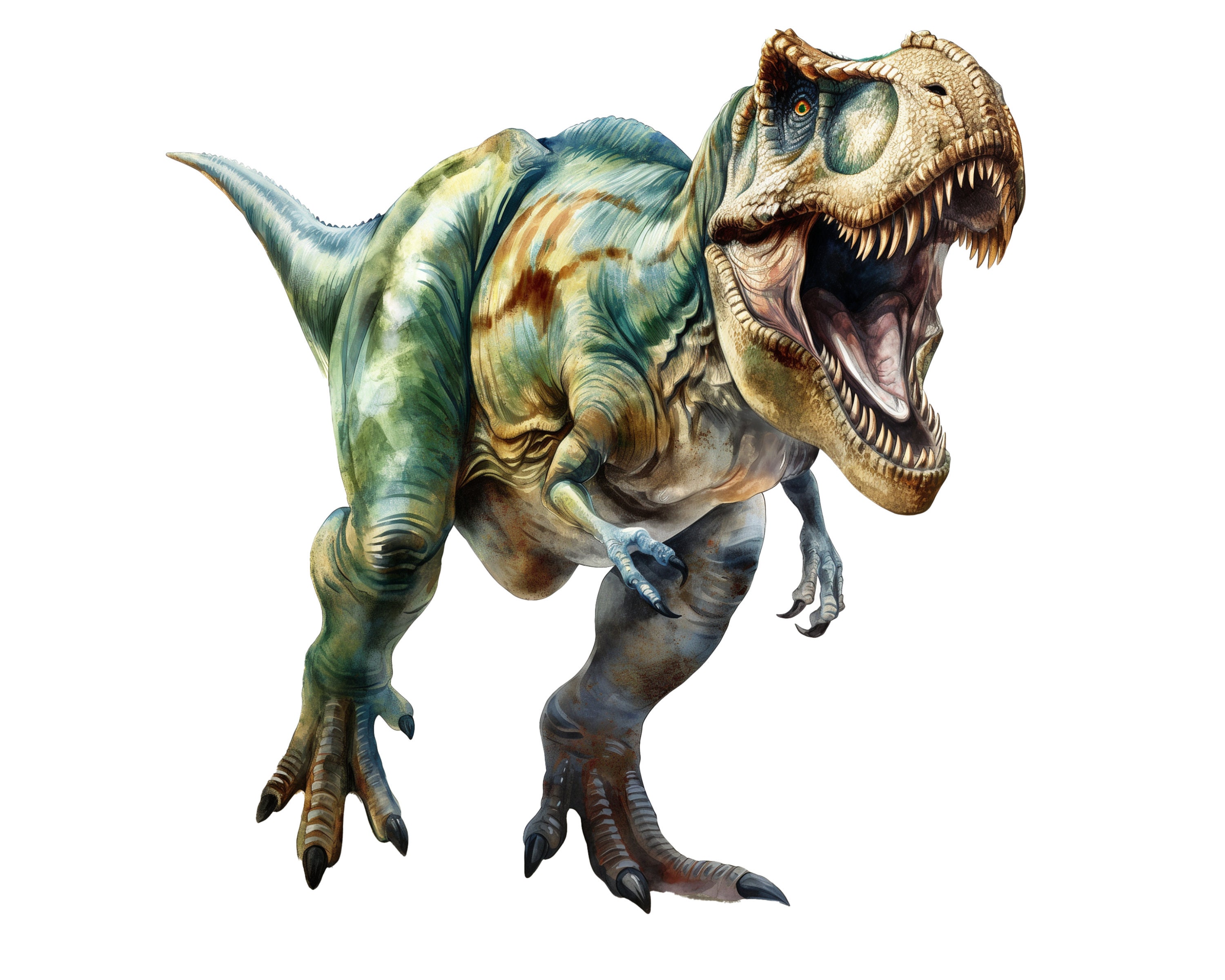 T-rex Watercolor Clipart, High Quality 300 DPI Transparent Png File ...