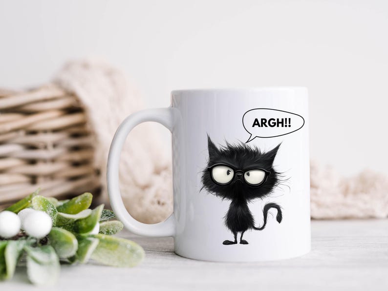 Grumpy and Quirky Cat Clipart, High Quality 300 DPI Image With ...