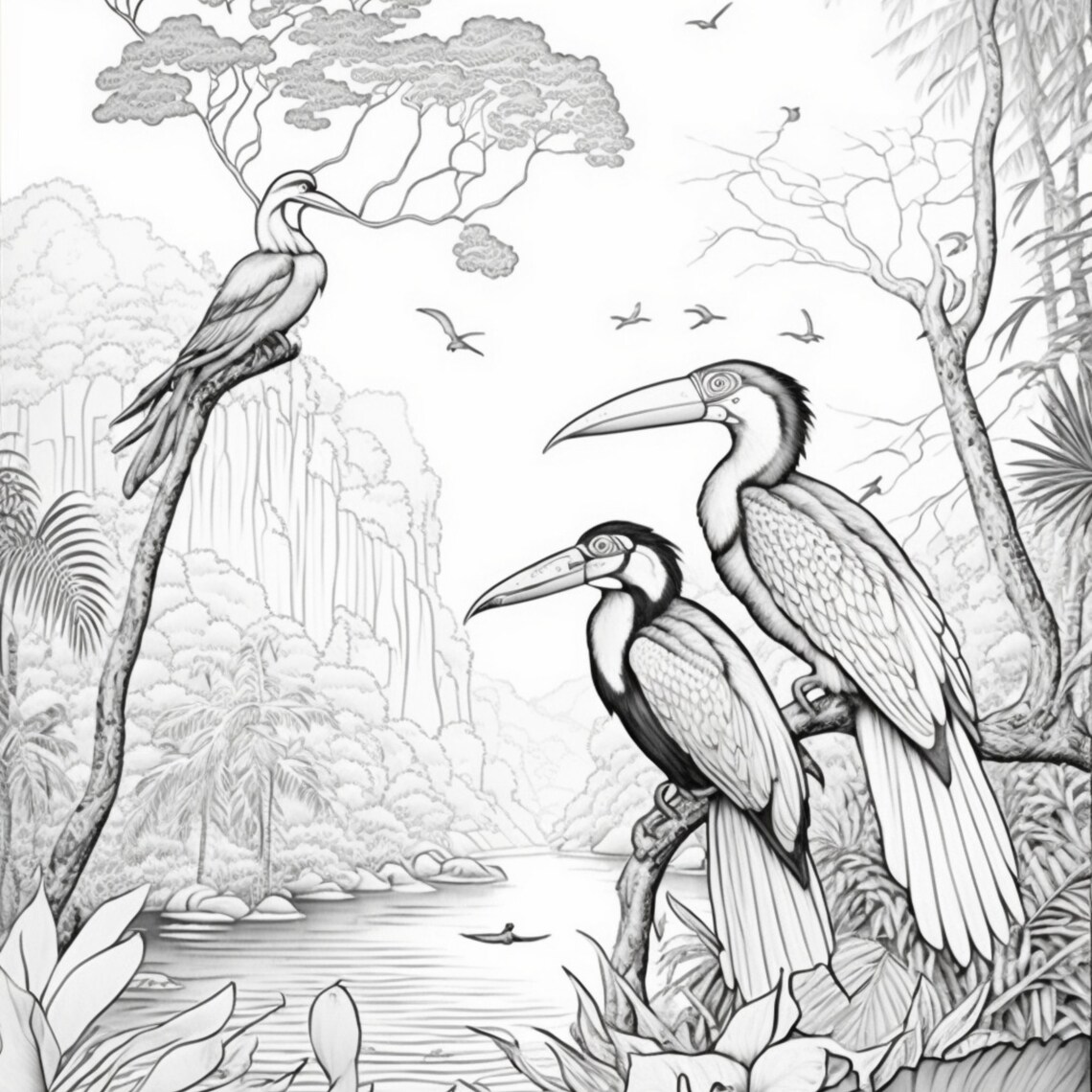 10 Beautiful Birds Printable Coloring Pages, Coloring Sheets for Adults ...