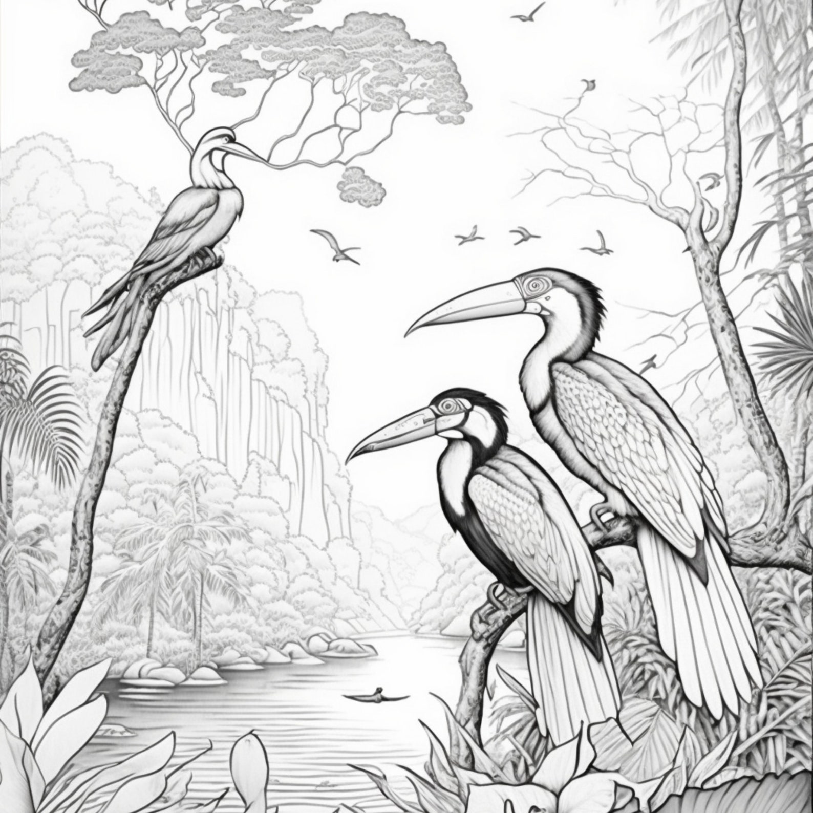 10 Beautiful Birds Printable Coloring Pages, Coloring Sheets for Adults ...