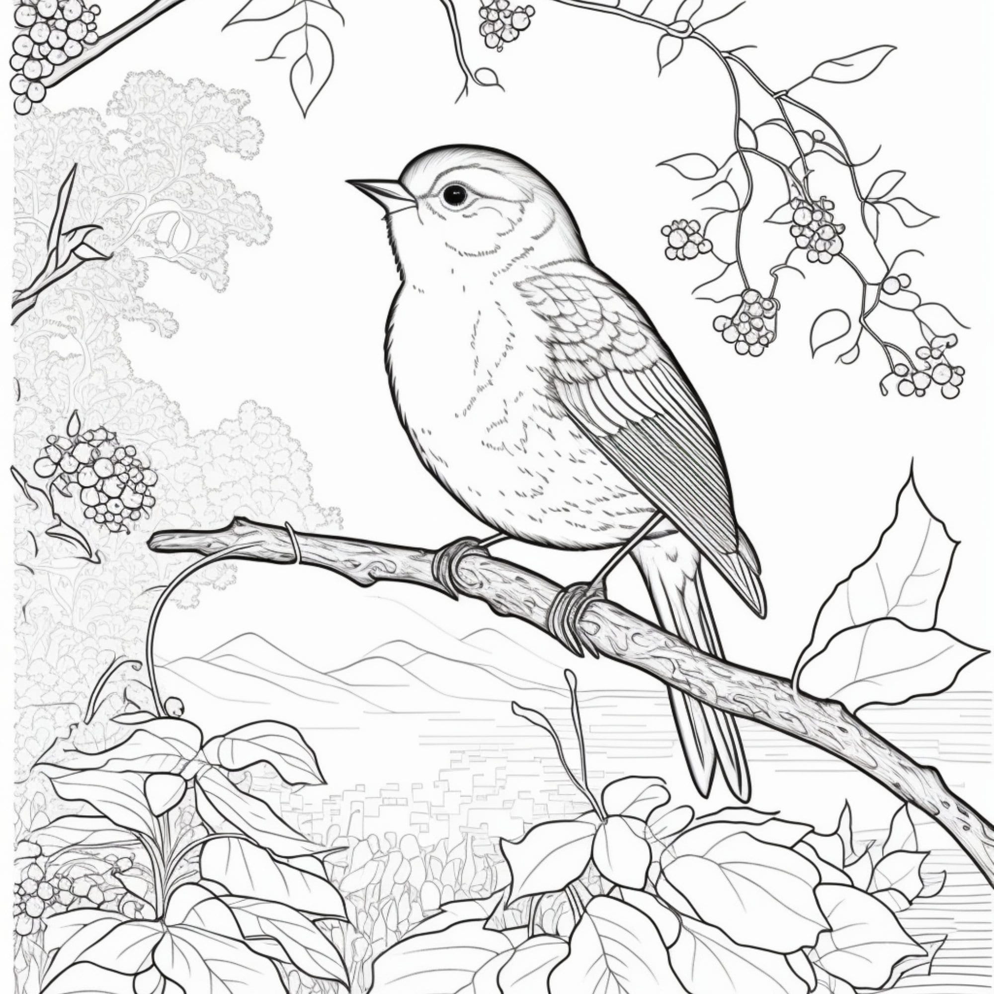 10 Beautiful Birds Printable Coloring Pages, Coloring Sheets for Adults ...