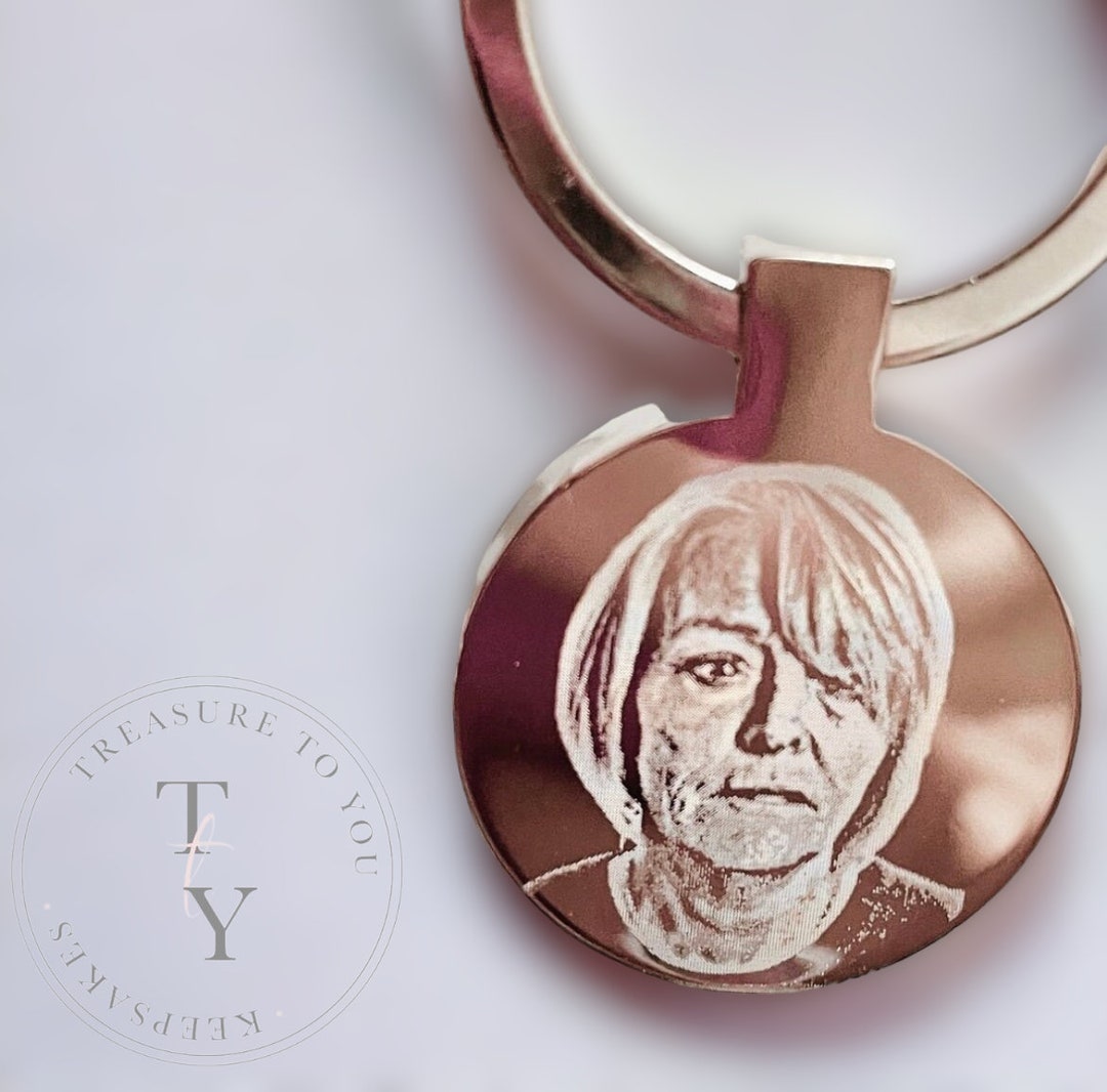 Photo Engraved Circle Keyring Photo Engraved Keyring Gifts for Her ...