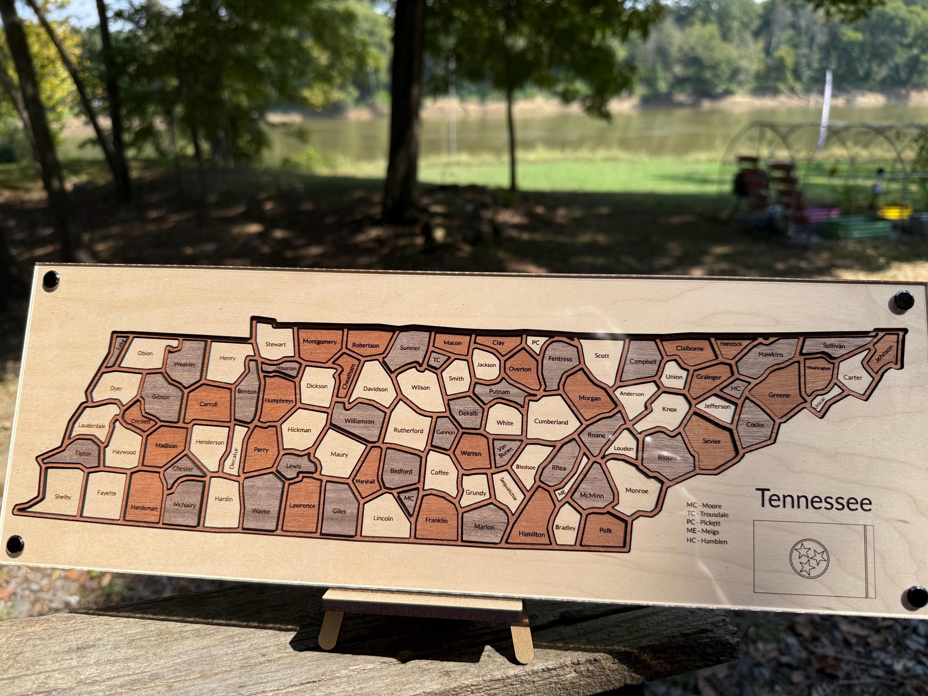 Tennessee County Map Wood Inlay - Etsy