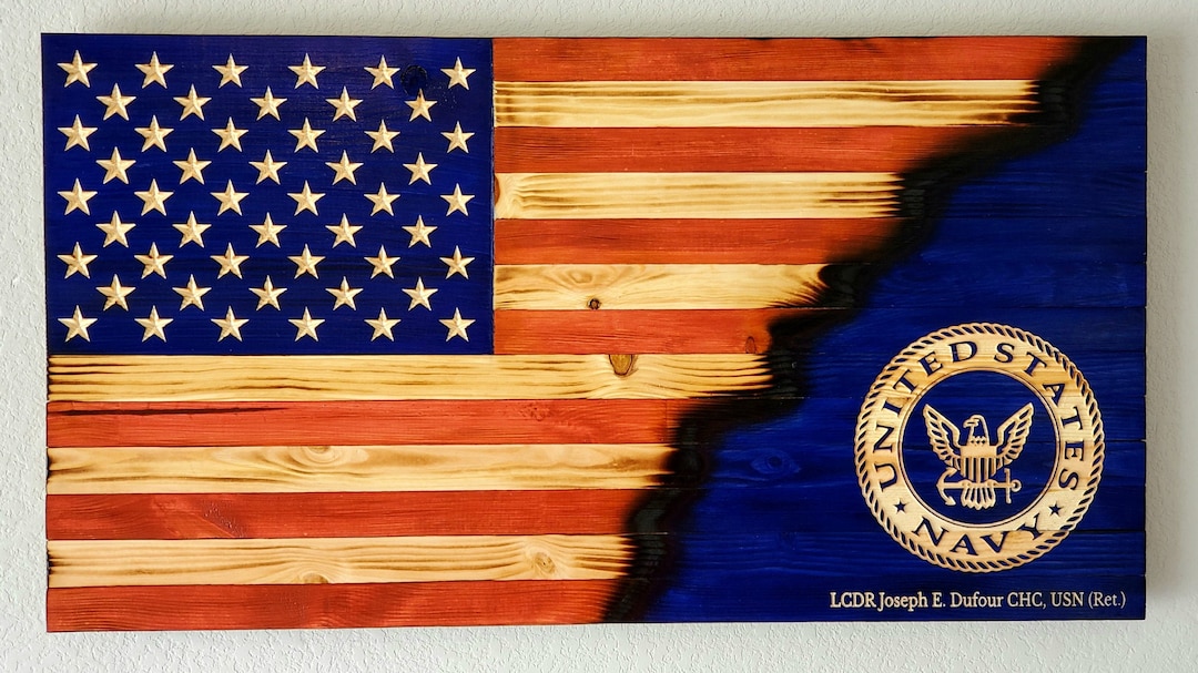 United States Navy, American Flag, Custom Rustic Wooden Flag - Etsy