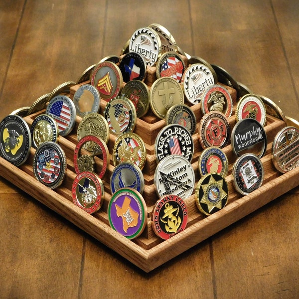 Challenge Coin Display Desk Wood - Etsy