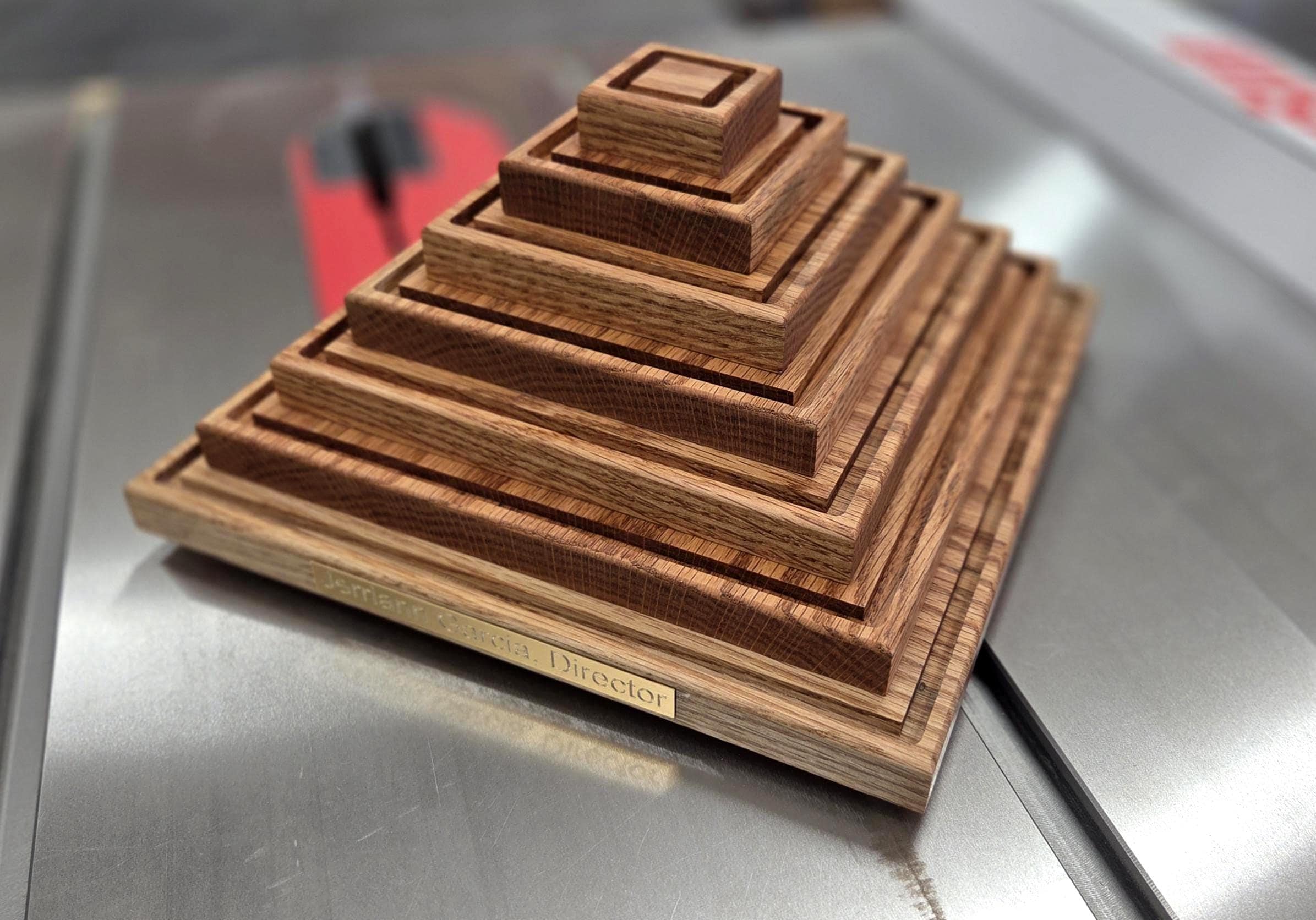 Oak Wood Challenge Coin Display Stand: Spinning Pyramid, Veteran Made ...