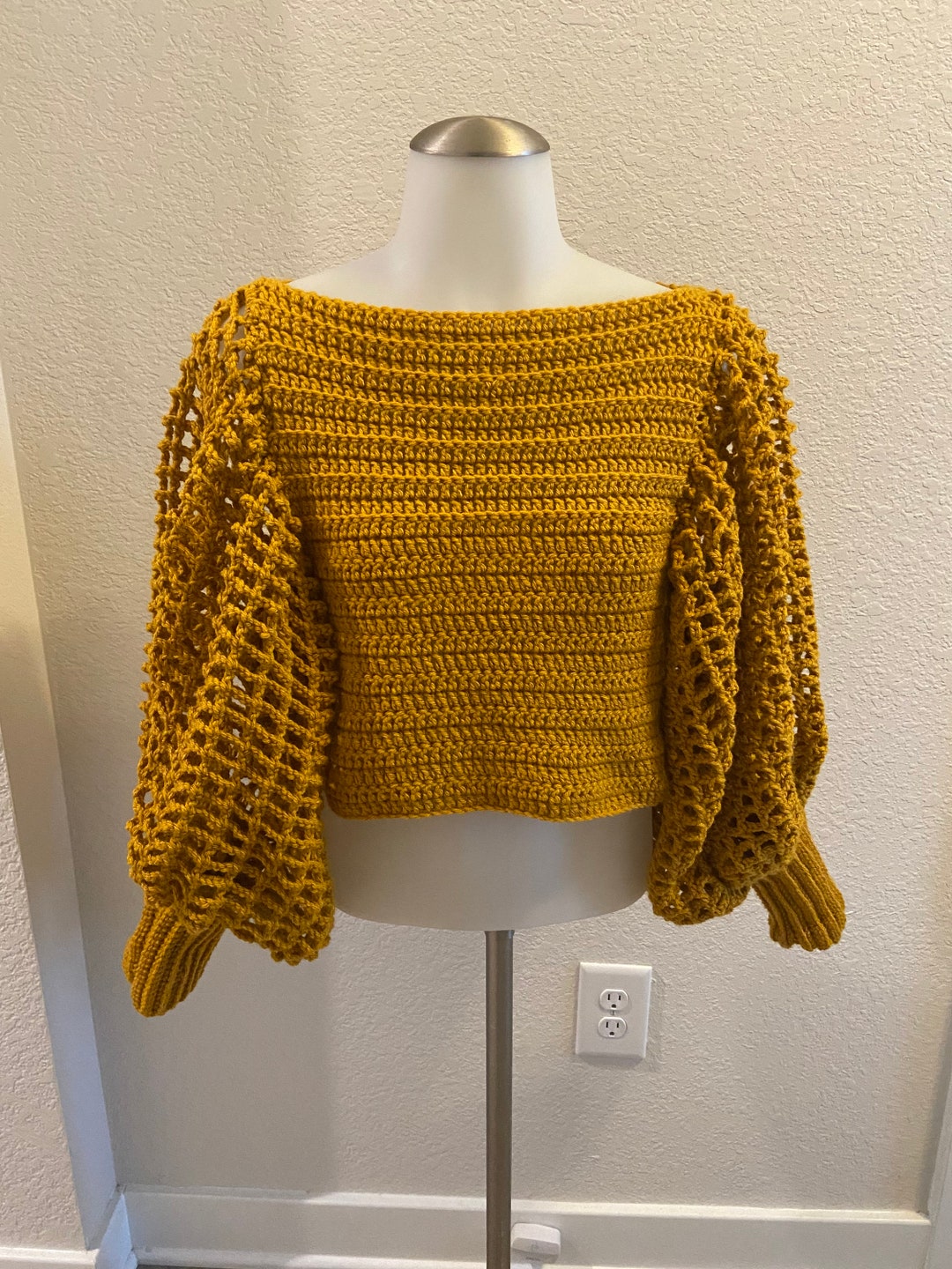 Crochet Crop Sweater - Etsy
