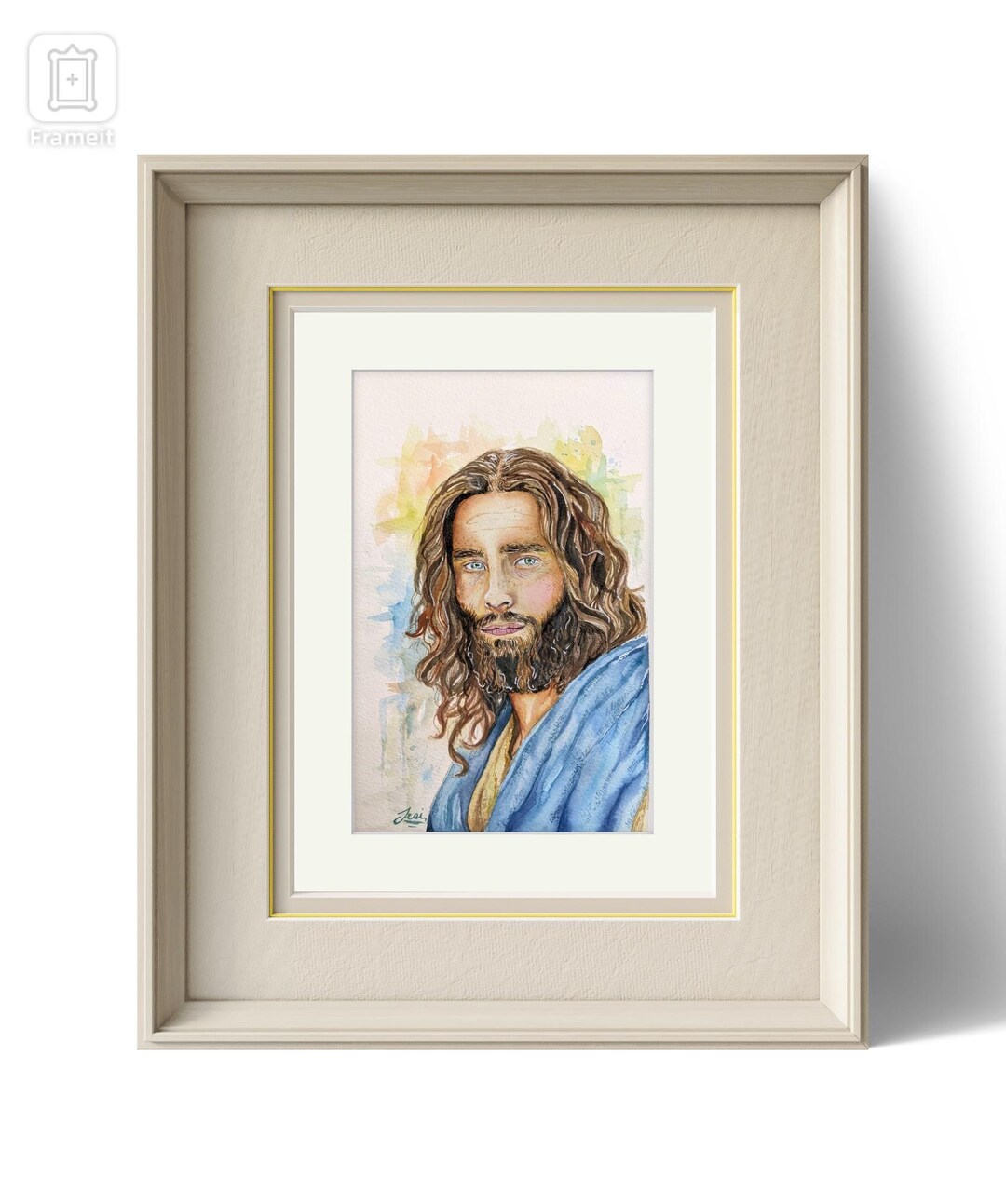 Jesus Portrait, Christ Watercolor Art, Christian Artwork, Christ Art ...