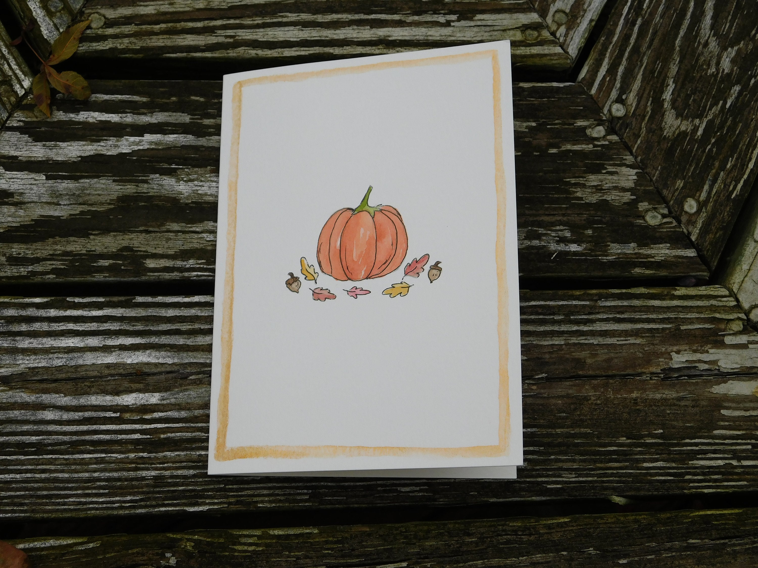 Handmade Fall Card Watercolor Card Pumpkin Autumn Pack of - Etsy