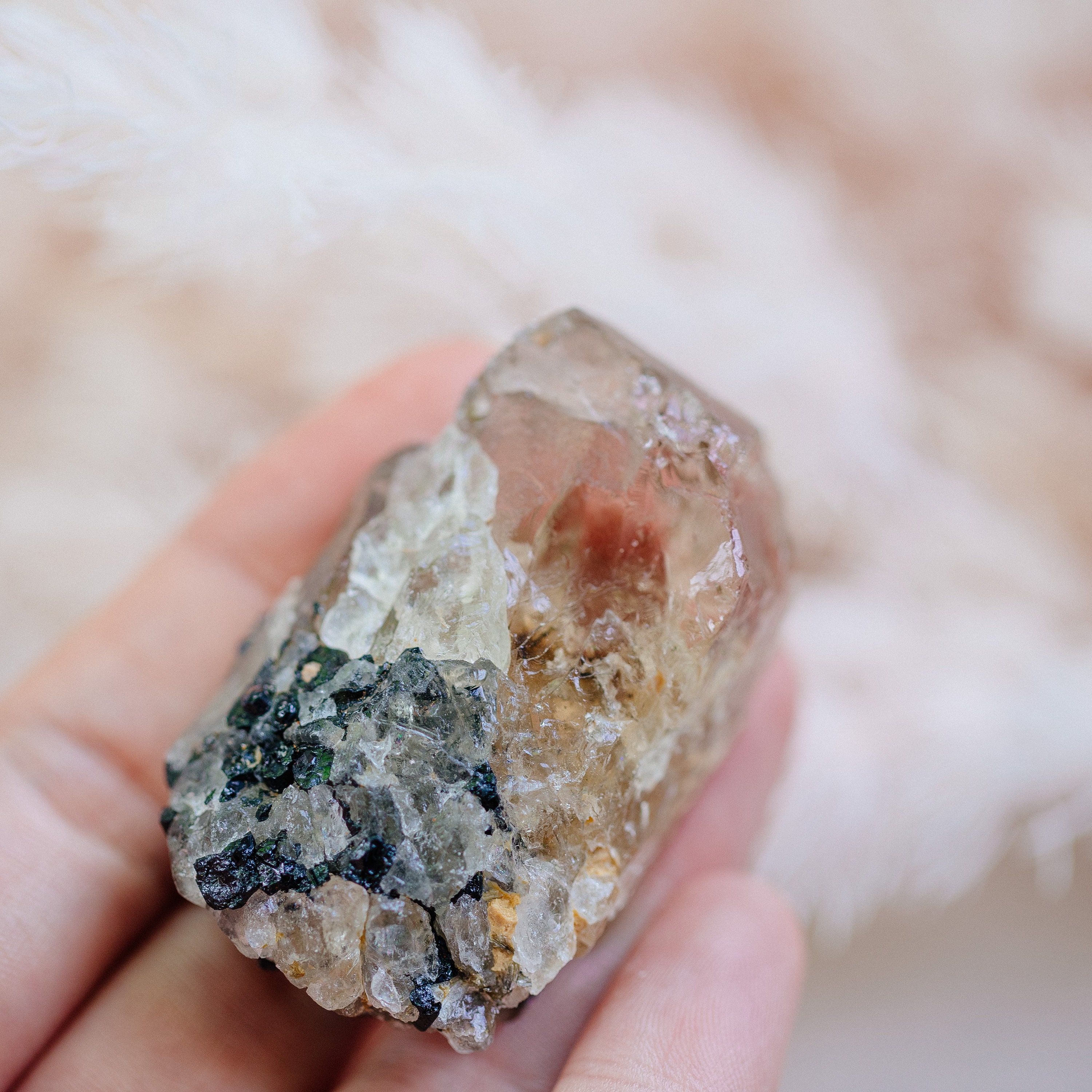 Natural citrine with black tourmaline | Etsy