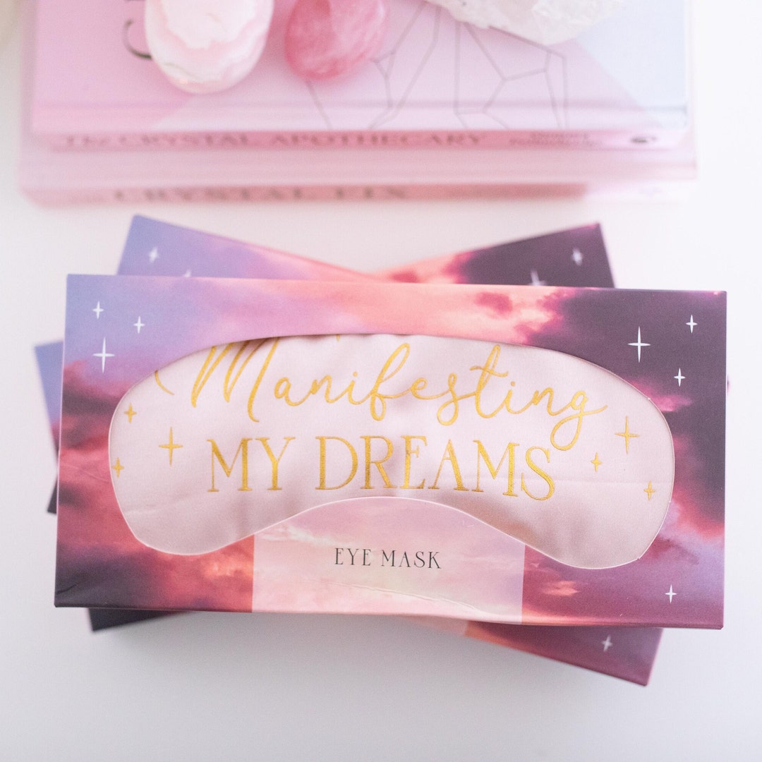 Manifesting My Dreams Pink and Gold Satin Sleep Mask Eye Mask - Etsy