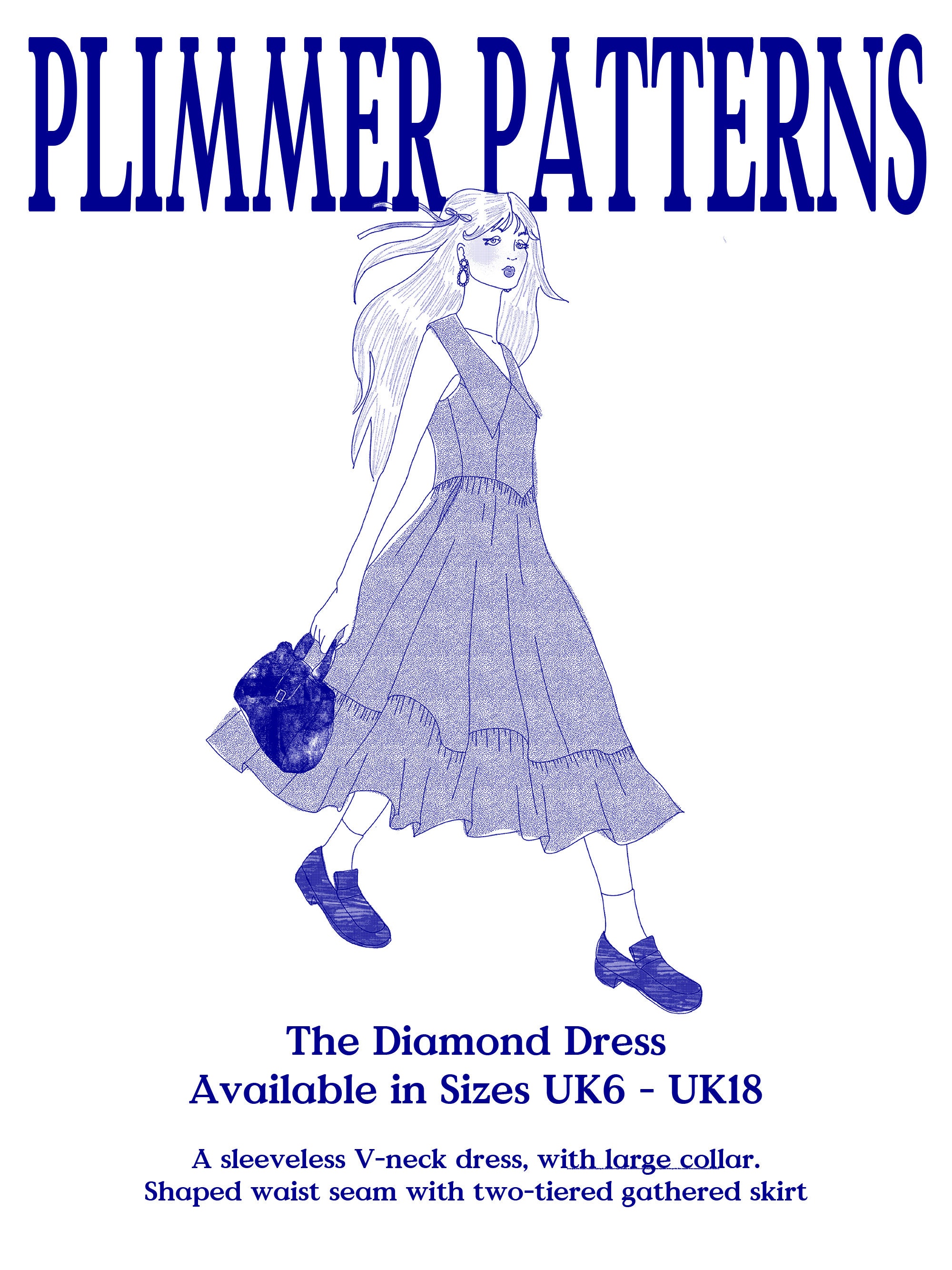 The Diamond Dress Digital Sewing Pattern Immediate Download Size 10 ...