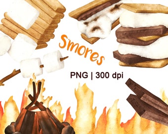 Summer Smores PNG Clipart Dessert Campfire Camping 4th of - Etsy
