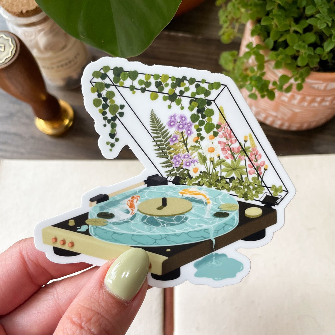 Record Player Sticker Vinyl Weatherproof Sticker for Water Bottle ...