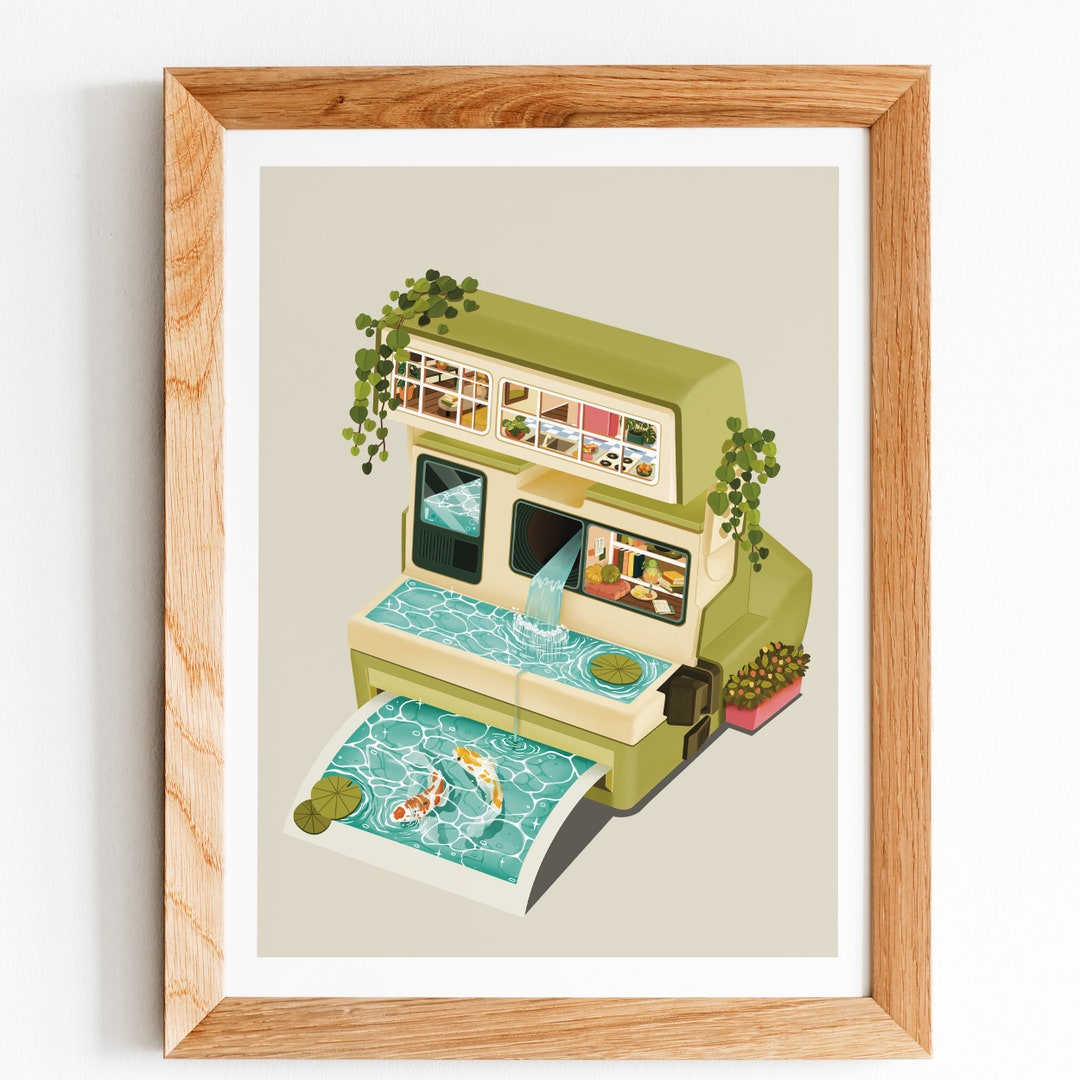 Koi Fish Polaroid Camera Art Print: Whimsical Home Decor - Etsy