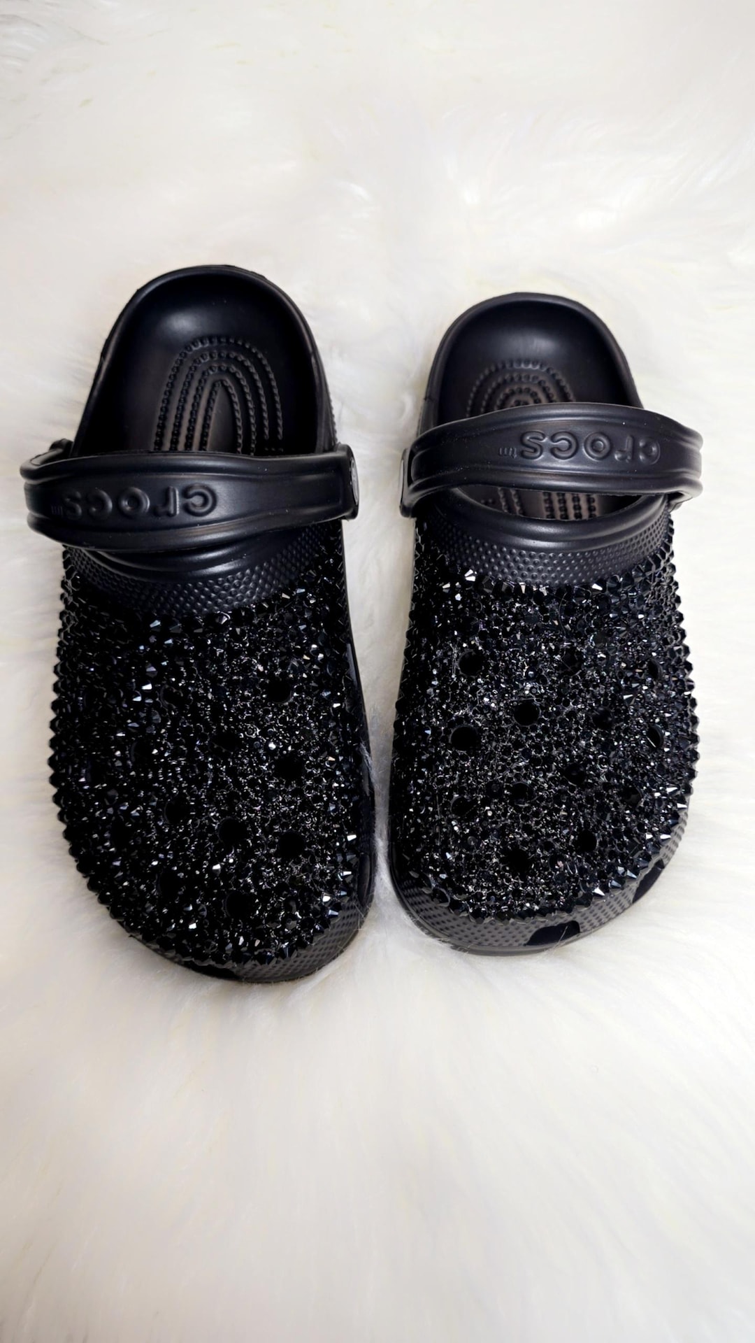 Black Bling Crocs- Size 8 (send Message If Another Size is Needed) - Etsy