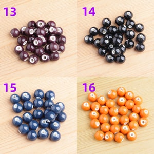 6mm Handmade Multi-color Ceramic Beads, Glazed Ceramic Beads, 2.5mm ...