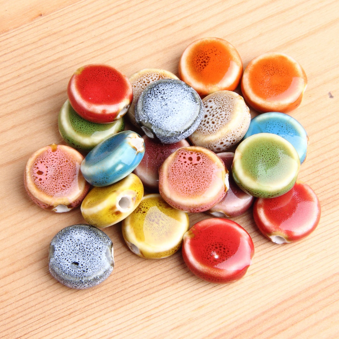 18 Pcs/per Strand,16mm Hole 2.5mm,multi-color Ceramic Beads,glazed ...