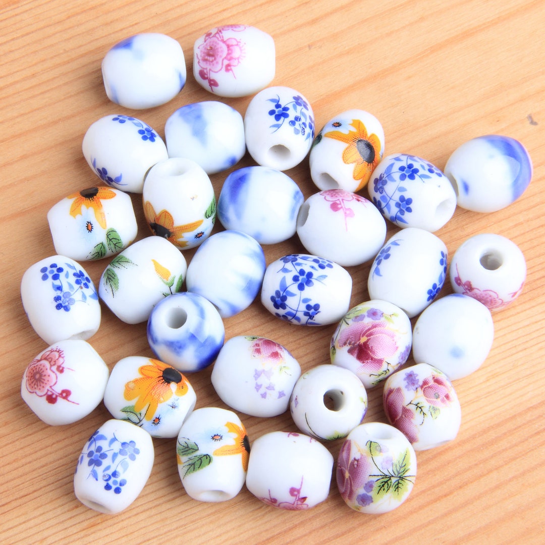24 Pcs/per Strand,12*11mm/hole 3mm,ceramic Beads,glazed Ceramic Beads ...
