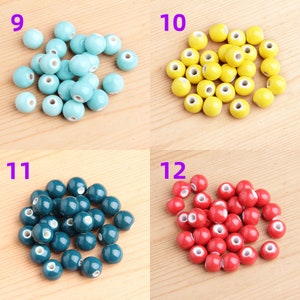 6mm Handmade Multi-color Ceramic Beads, Glazed Ceramic Beads, 2.5mm ...