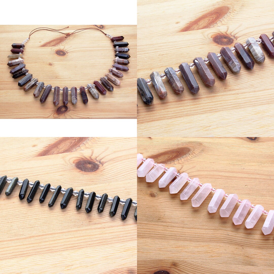 Natural Hexagonal Pillar Necklace, Hexagonal Pink Crystal Necklace ...
