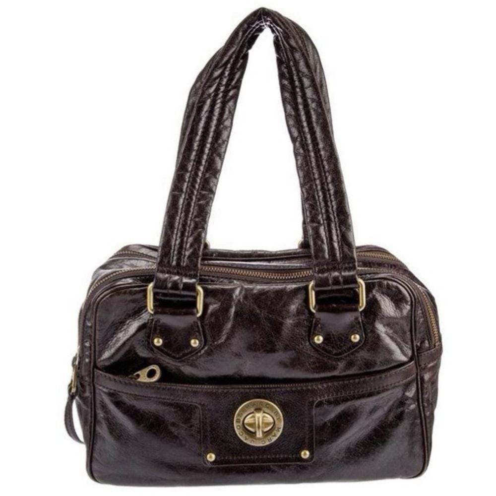 Marc Jacobs Vintage Brown Leather Shoulder Bag - Etsy