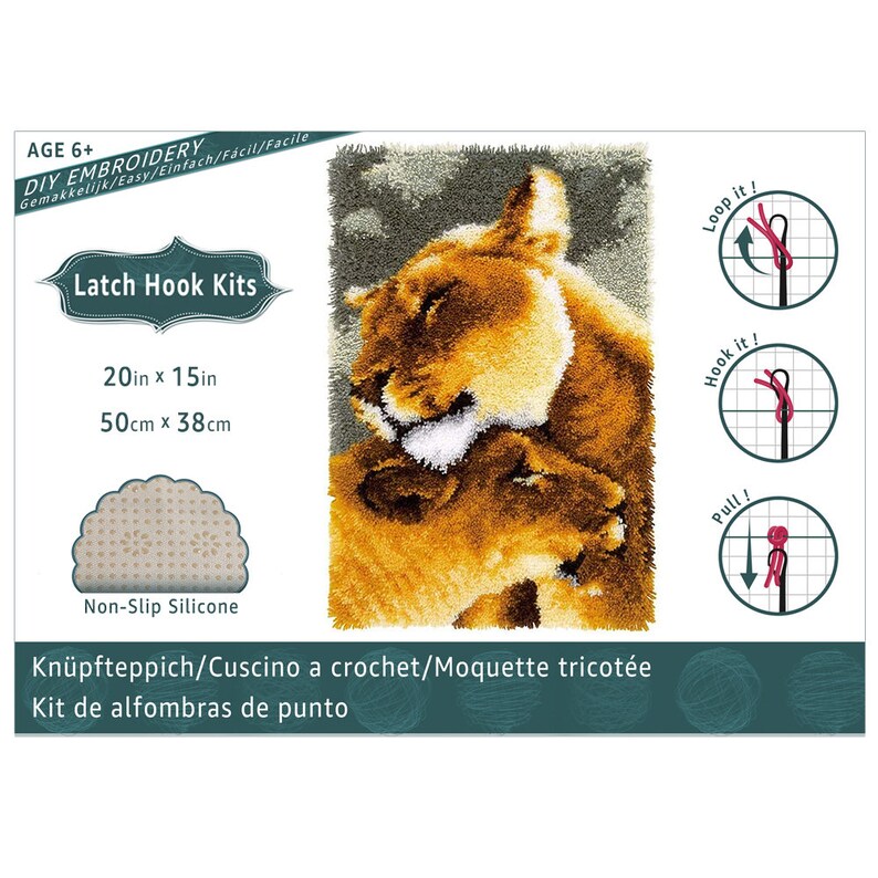 Latch Hook Rug Kits Embroidery DIY Two Tigers Pattern Crochet - Etsy