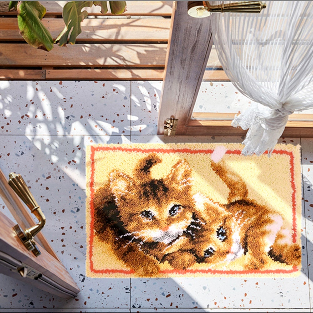 Latch Hook Rug Kits Embroidery DIY Cats Pattern Crochet - Etsy UK