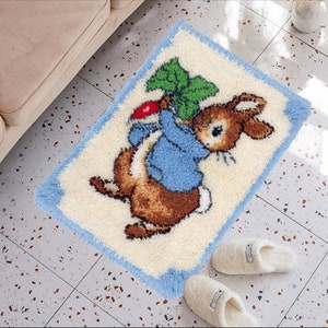 Latch Hook Rug Kits Embroidery DIY Rabbit Radish Pattern Crochet ...