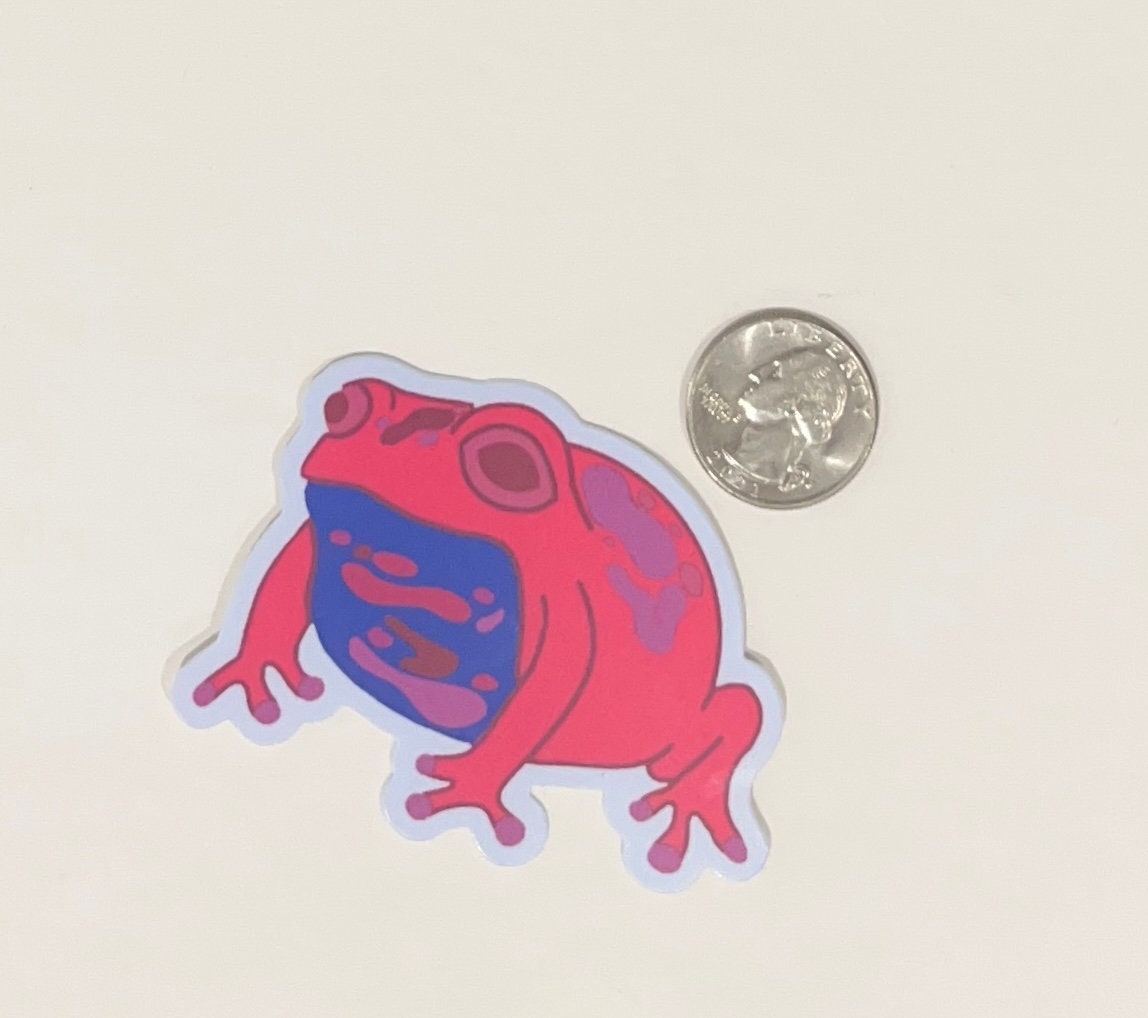 Bisexual Pride Frog Sticker | Bi Sticker | Water Bottle Sticker | Frog ...