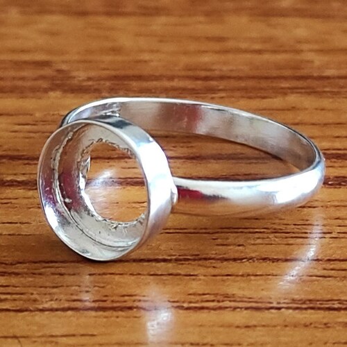 Round Bezel Cup Blank Thick Bezel Ring 925 Sterling Silver - Etsy