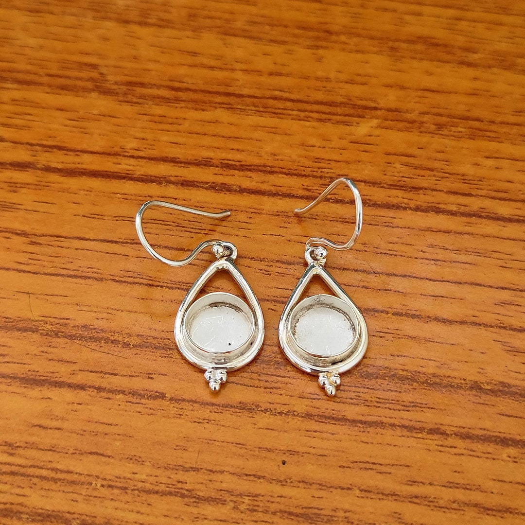 925 Sterling Silver Round Bezel Earring Setting: DIY Jewelry Supplies ...