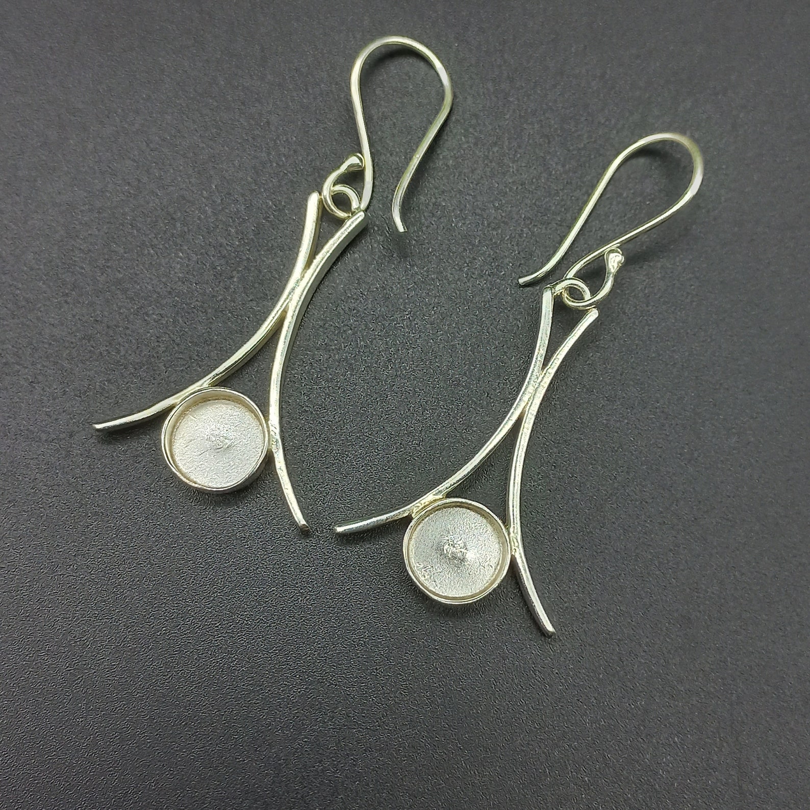 925 Sterling Silver Bezel Cup Earring Setting: 3x3 to 40x40 MM, DIY ...