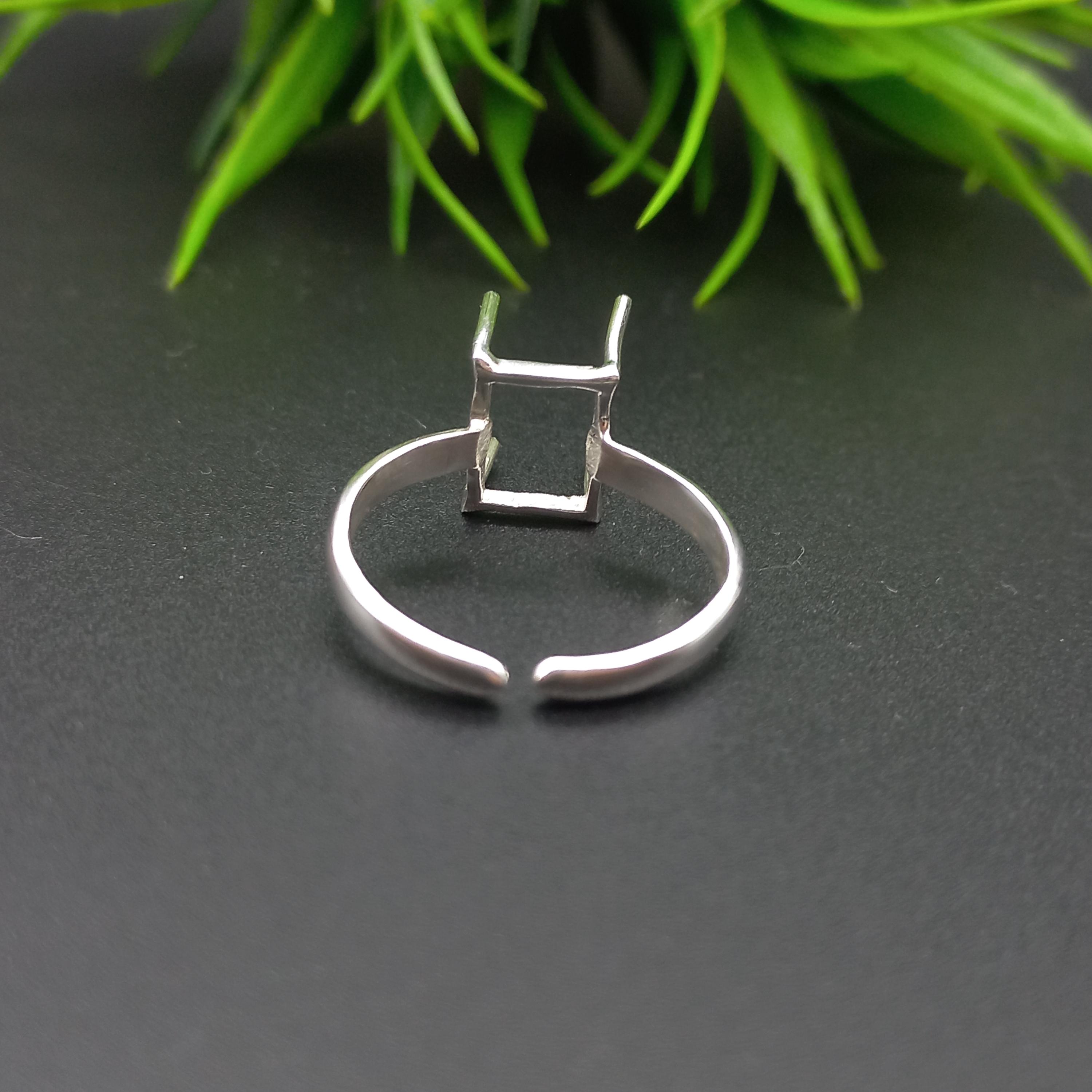 925 Sterling Silver Adjustable Rectangle Ring Blank: DIY Jewelry Making ...