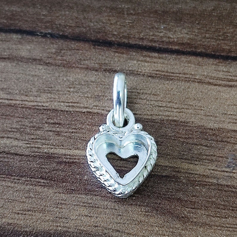 3x3mm–40x40mm Heart Bezel Pendant, 925 Sterling Silver DIY Jewelry ...