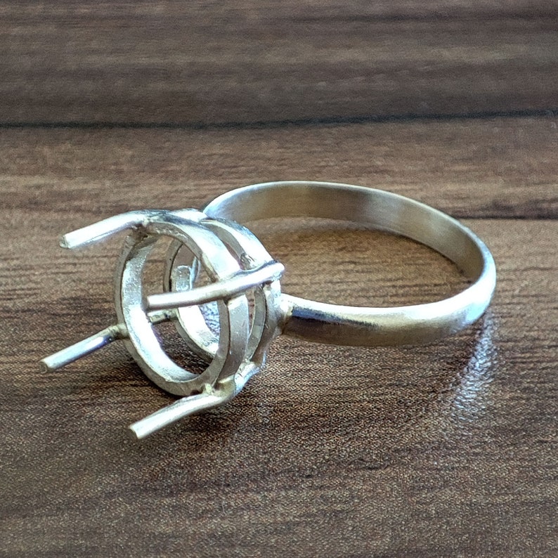 Sterling Silver Plated Prong Cup Ring Blank: DIY Jewelry Supplies (3-50 ...