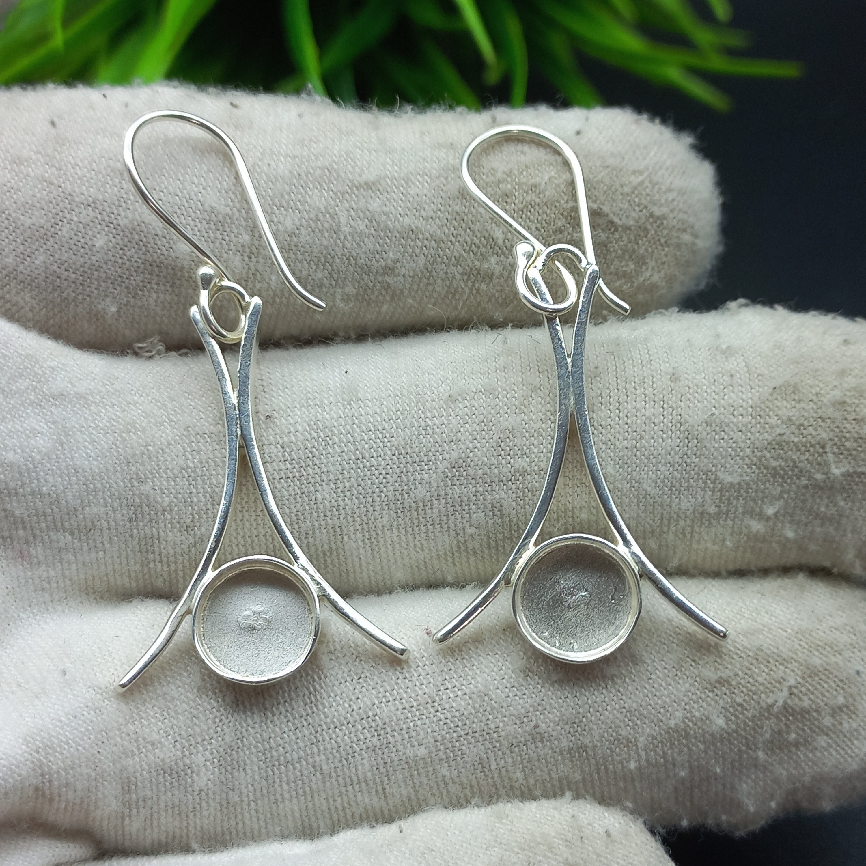 925 Sterling Silver Bezel Cup Earring Setting: 3x3 to 40x40 MM, DIY ...