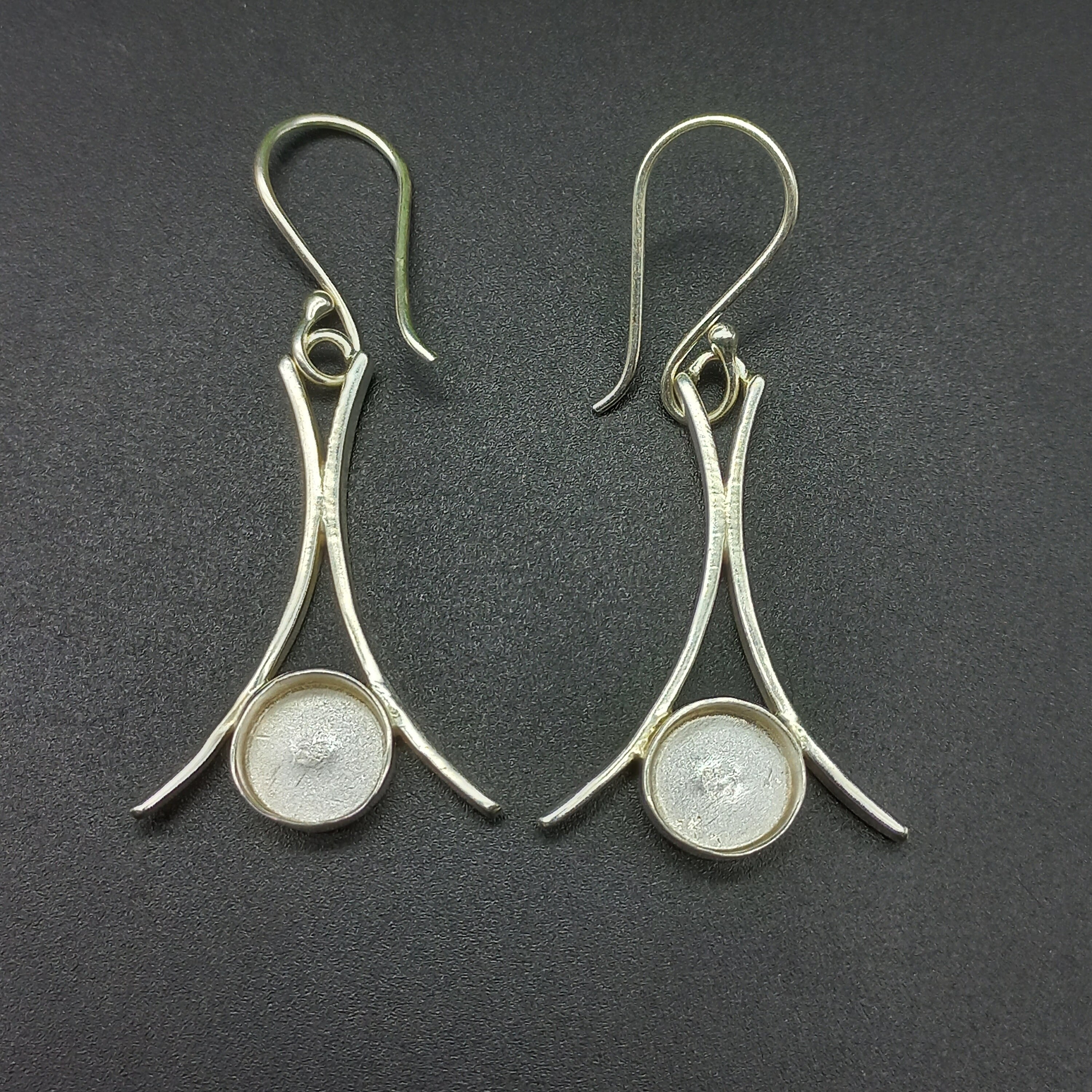 925 Sterling Silver Bezel Cup Earring Setting: 3x3 to 40x40 MM, DIY ...
