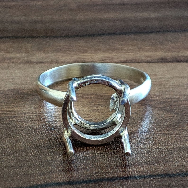 Sterling Silver Plated Prong Cup Ring Blank: DIY Jewelry Supplies (3-50 ...