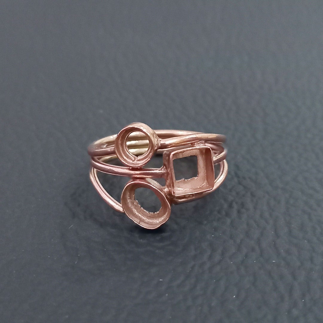 ROSE Gold Plated New Design Bezel Cup Open Blank 925 Sterling Silver ...