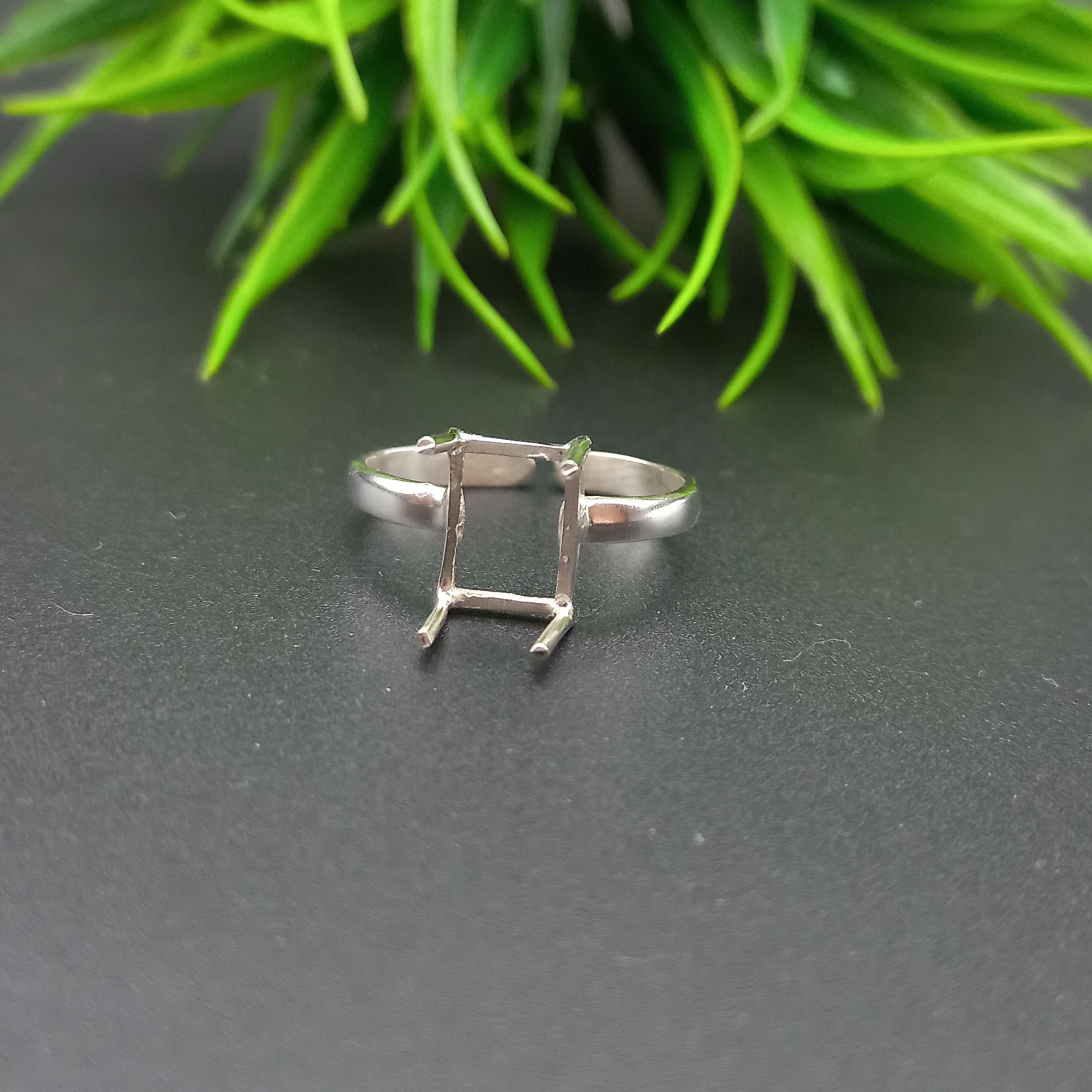 925 Sterling Silver Adjustable Rectangle Ring Blank: DIY Jewelry Making ...