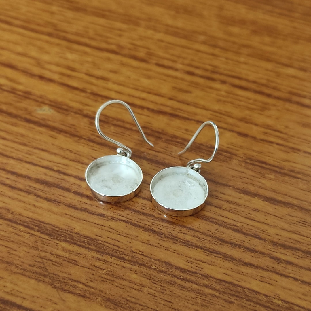 Sterling Silver Plated Round Bezel Earring Setting: DIY Jewelry ...