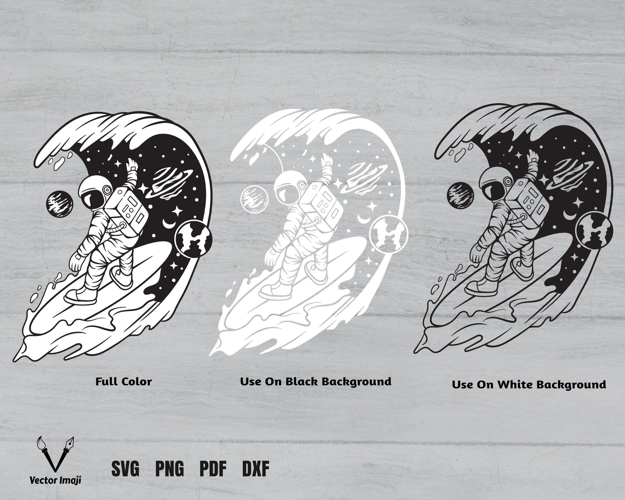 Surfing Astronaut SVG, Space Galaxy Clipart (digital Files) - Etsy