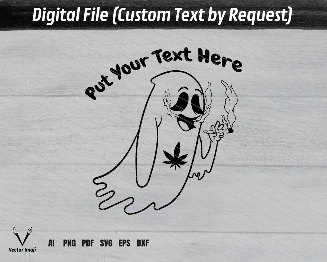 Halloween Ghost Cannabis SVG, Weed Clipart, Smoke and Fly (digital File ...