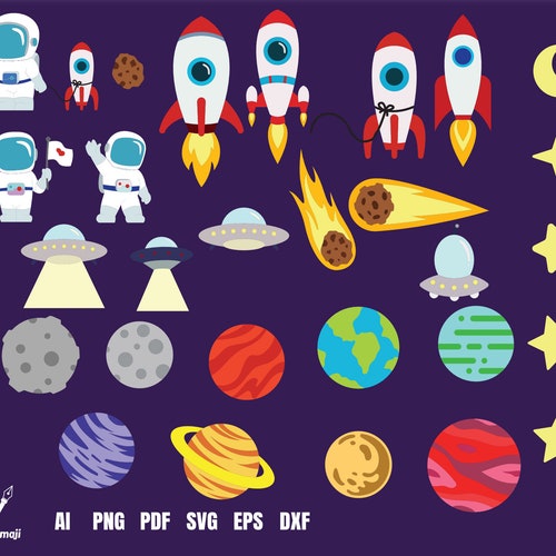 Space SVG. PNG. Cricut Cut Layered Files. Silhouette Files. - Etsy