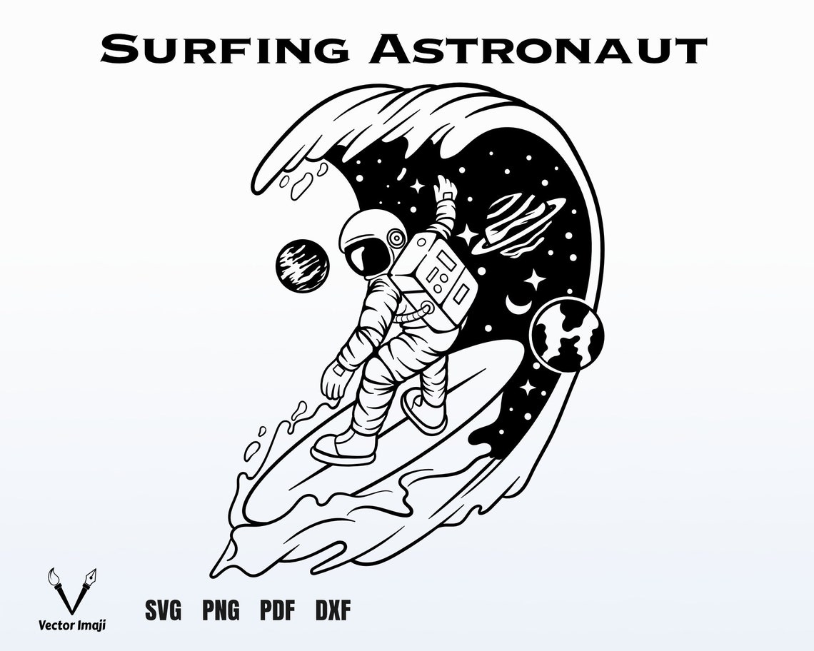 Astronaut Space Surfing Svg Astronaut Svg Astronaut Clipart - Etsy